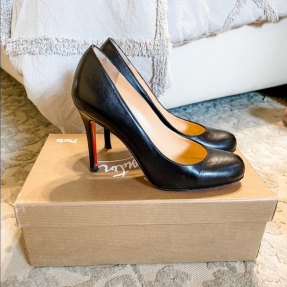 Christian Louboutin Black Simple 100 Kid Pumps - Gem
